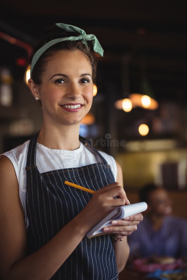 Waitress Taking Order at Restaurant Stock Photo - Image of adult ...