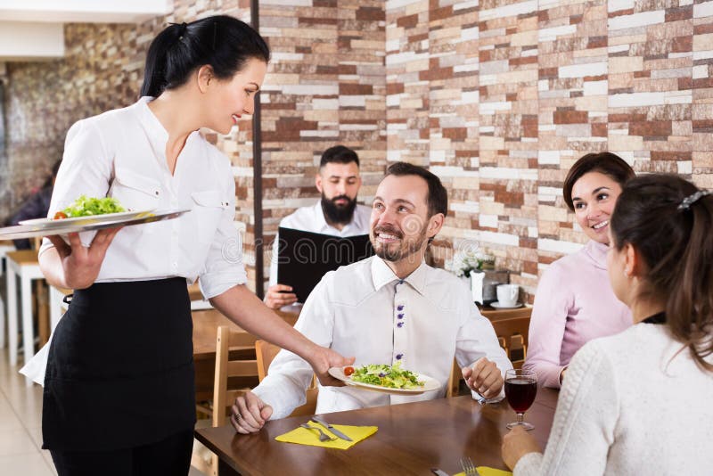 Waitress Taking Table Order at Tavern Stock Image - Image of restaurant ...