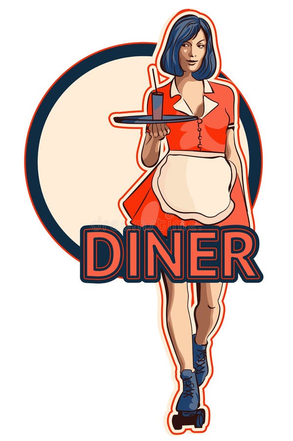 Waitress Diner Stock Illustrations – 815 Waitress Diner Stock ...