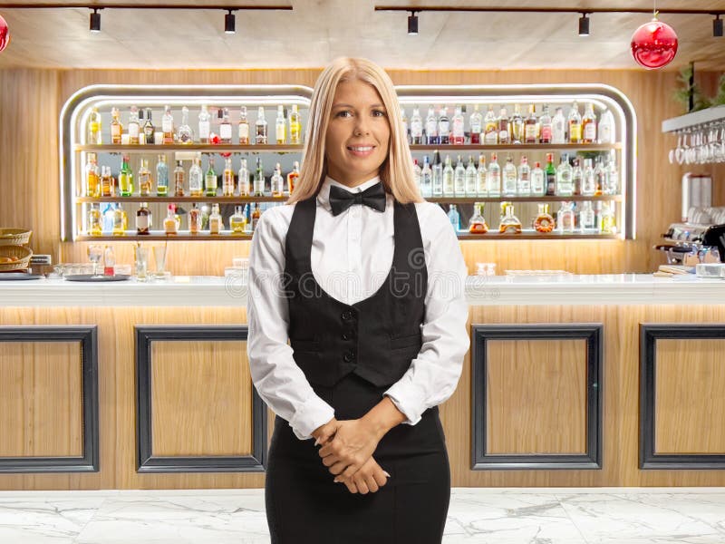 Waitress in a Uniform Posing Stock Photo - Image of posing, suit: 311818278