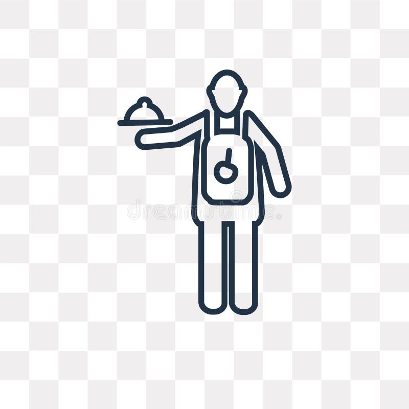 Waitress Linear Icon. Modern Outline Waitress Logo Concept on Wh Stock ...