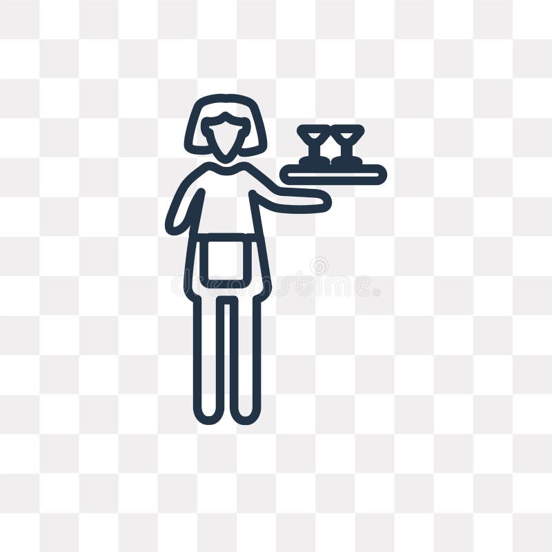 Waitress Linear Icon. Modern Outline Waitress Logo Concept on Wh Stock ...