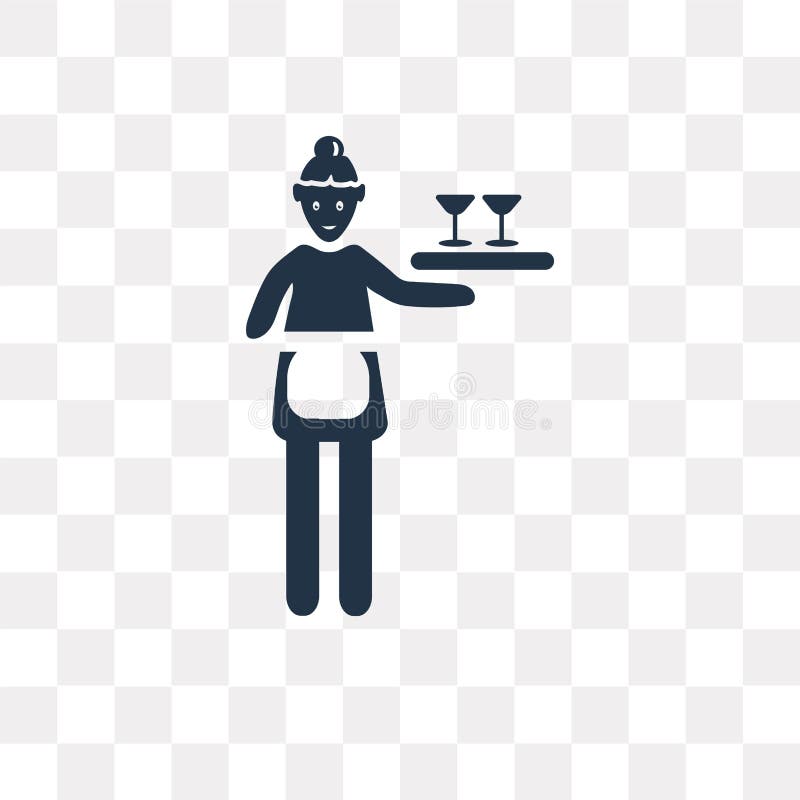 Waitress Vector Icon Isolated on Transparent Background, Linear Stock ...