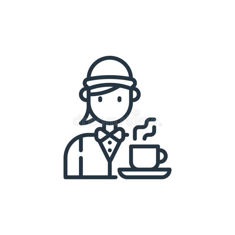 Line Drawing Waitress Stock Illustrations – 276 Line Drawing Waitress ...