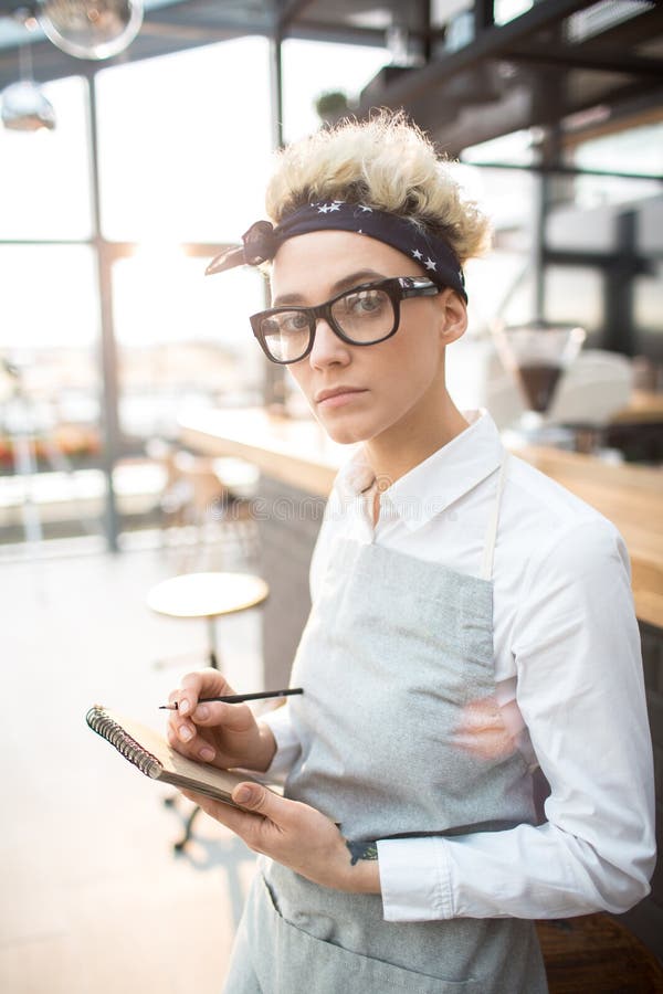 Waitress working stock photo. Image of business, cafe - 110144322