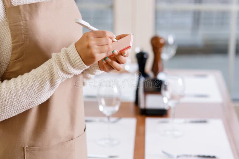 Waitress is Writing Down an Order Stock Image - Image of establishment ...