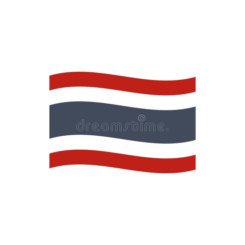 Waiving Flag of Thailand. Flat Style Vector Illustration. Stock Vector ...