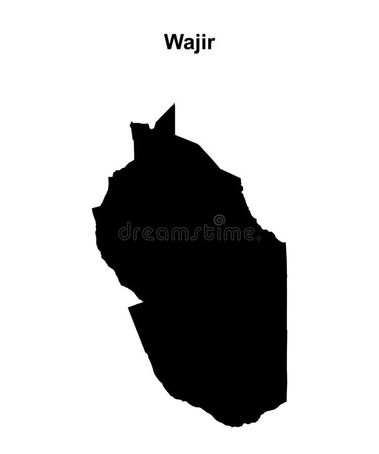 Wajir outline map stock vector. Illustration of counties - 360471459