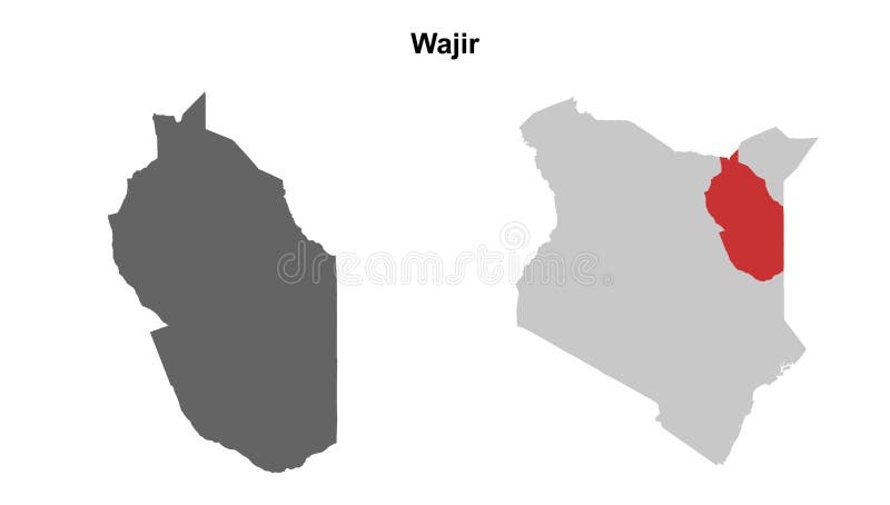 Wajir outline map stock vector. Illustration of contour - 379008011