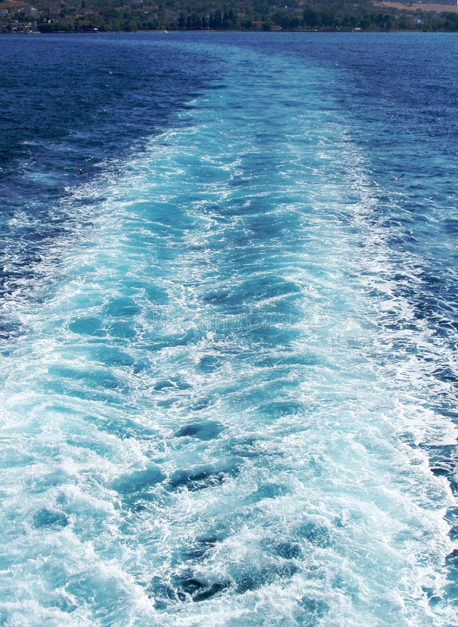 Ocean Wake from Cruise Ship Stock Photo - Image of blue, horizontal ...