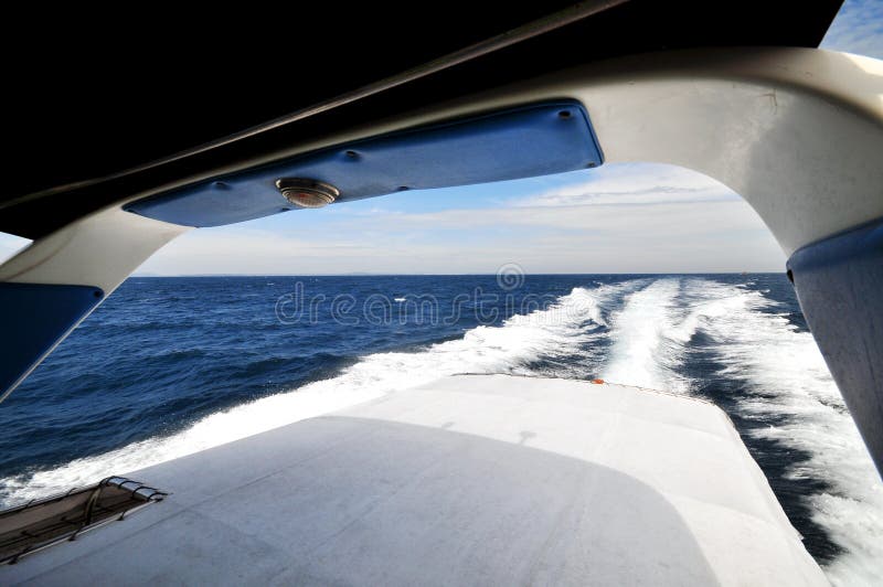 Boat Wake stock photo. Image of recreation, ocean, float - 15825598