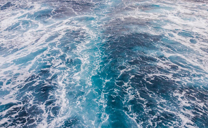 A Wake Behind a Ship on the Sea Surface Stock Image - Image of flow ...