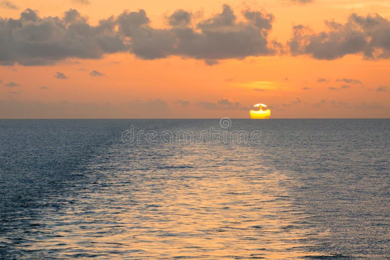 Wake on the Blue Sea Water Surface at Sunset. Stock Photo - Image of ...