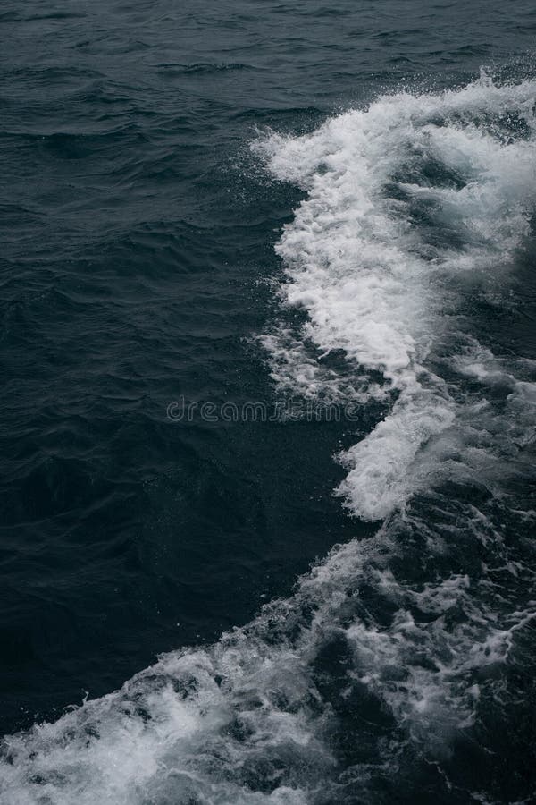The Wake of a Boat in the Ocean Stock Image - Image of journey, motion ...