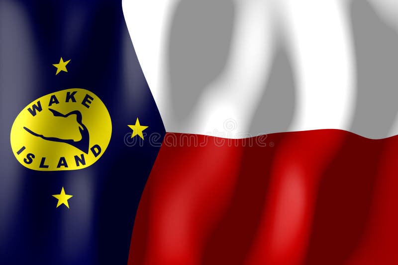 Wake Island - Waving Flag - 3D Illustration Stock Illustration - Illustration of material ...