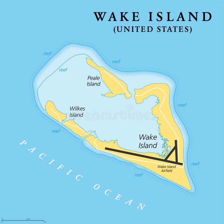 Wake Island, Wake Atoll, Political Map Stock Vector - Illustration of ...