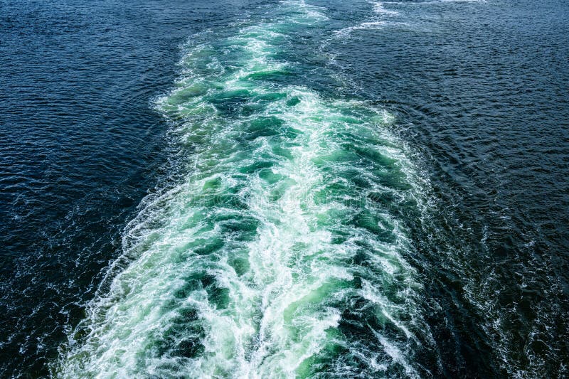 Wake of a Large Ship at Sea.. Stock Photo - Image of seascape, blue ...