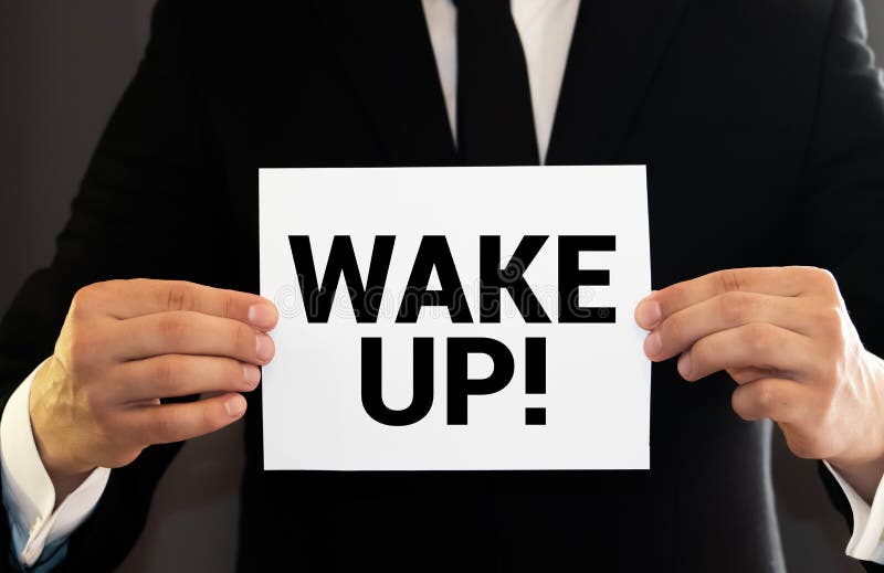 Wake Up Card Isolated on White Stock Photo - Image of monday, stressful ...