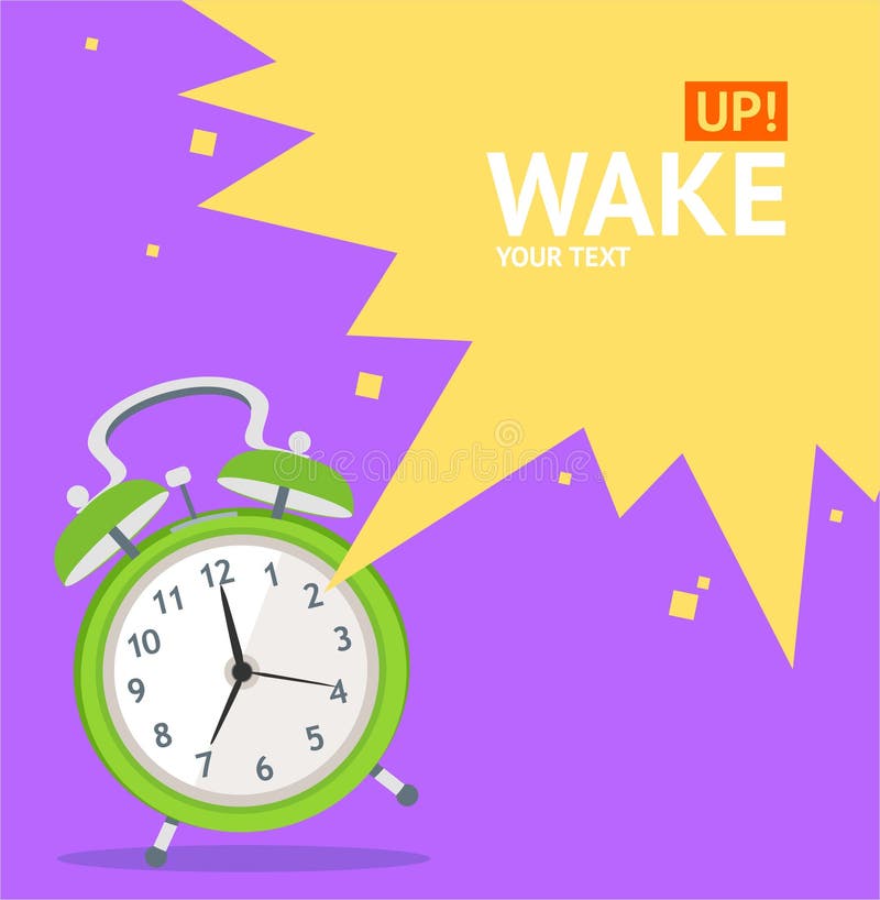 Wake Up Clock Concept Card. Vector Stock Vector - Illustration of ...