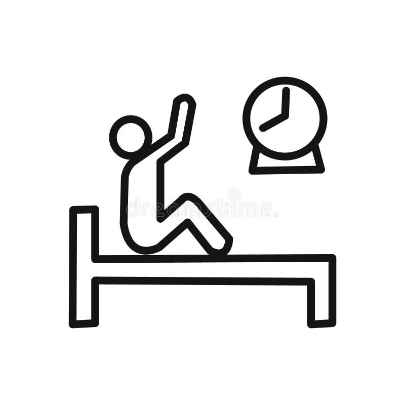 Wake Up in the Morning Icon Linear Graphics Set Vector Stock ...