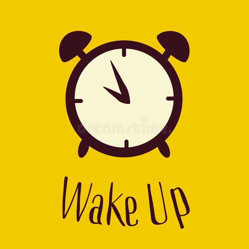 Wake Up Poster with Alarm Clock. Vector Illustration Stock Vector ...