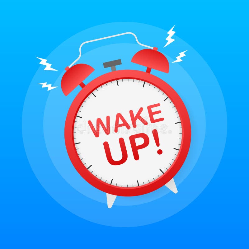 Alarm Clock Red Wake-up Time. Vector Stock Illustration. Stock Vector ...