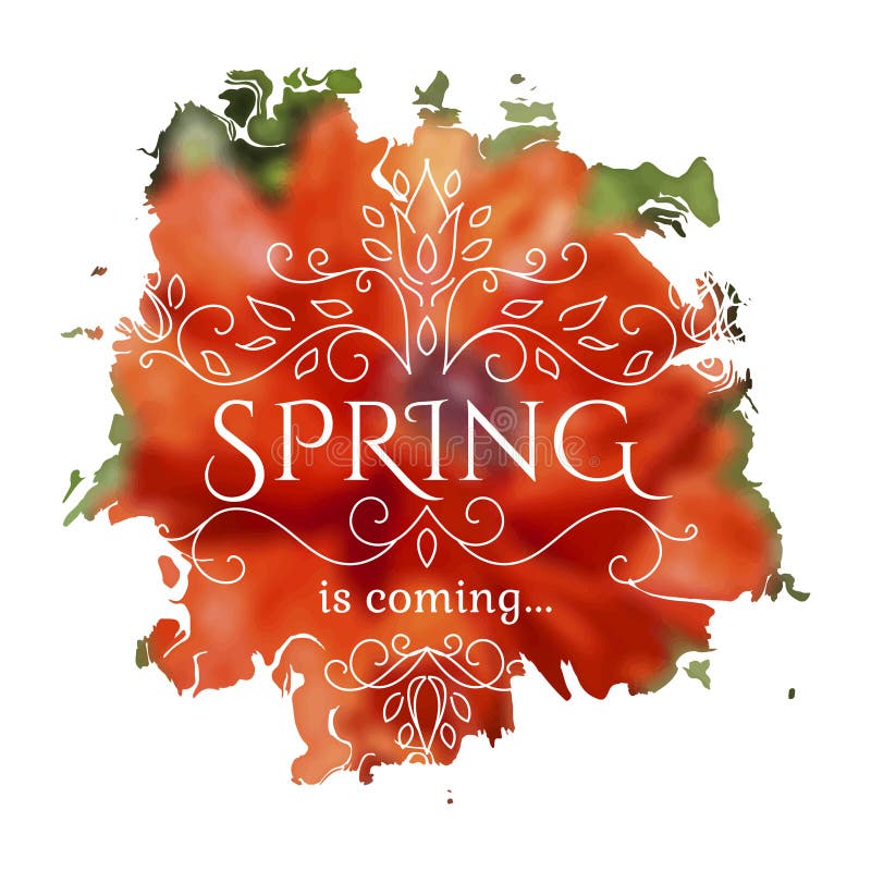 Wake Up. Spring is Coming Lettering on Unfocused Stock Vector ...