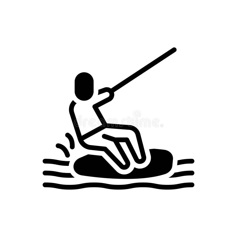 Black Solid Icon for Wakeboard, Sport and Surfing Stock Illustration ...