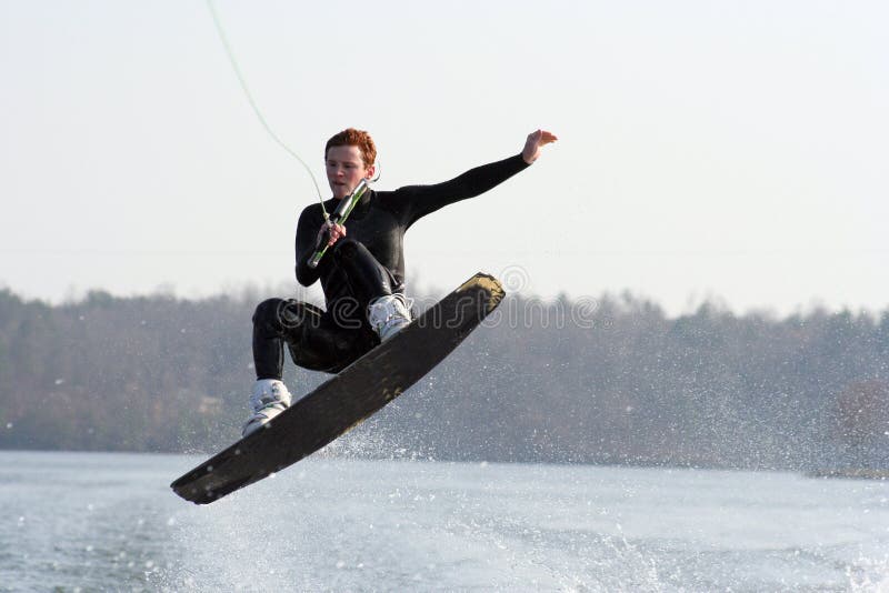 Wakeboard Jump stock photo. Image of droplets, male, stunt - 8603578