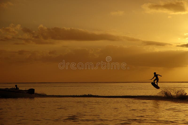 Wakeboard Sunset stock photo. Image of wakeboarding, wakeboarder - 2394852