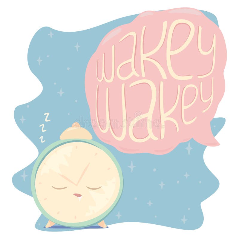 Wakey-wakey card stock vector. Illustration of alarm - 143255885