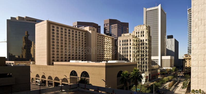 Phoenix Modern Downtown Office Buildings Stock Image - Image of ...