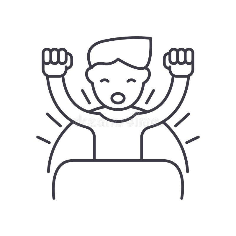 Waking Up Early Icon, Linear Isolated Illustration, Thin Line Vector ...
