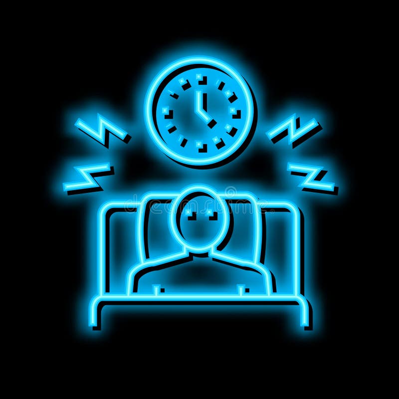 Waking Up Too Early Neon Glow Icon Illustration Stock Vector ...