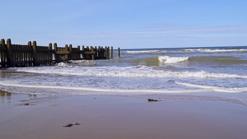 Walcott Beach Norwich England.sea Defence System Holding Back the Waves ...