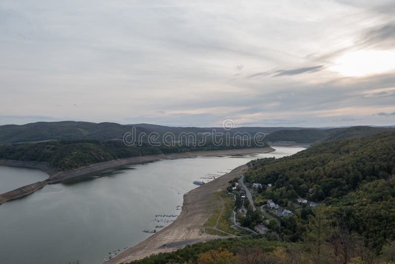 Waldeck and the Edersee stock image. Image of hessen - 197277105