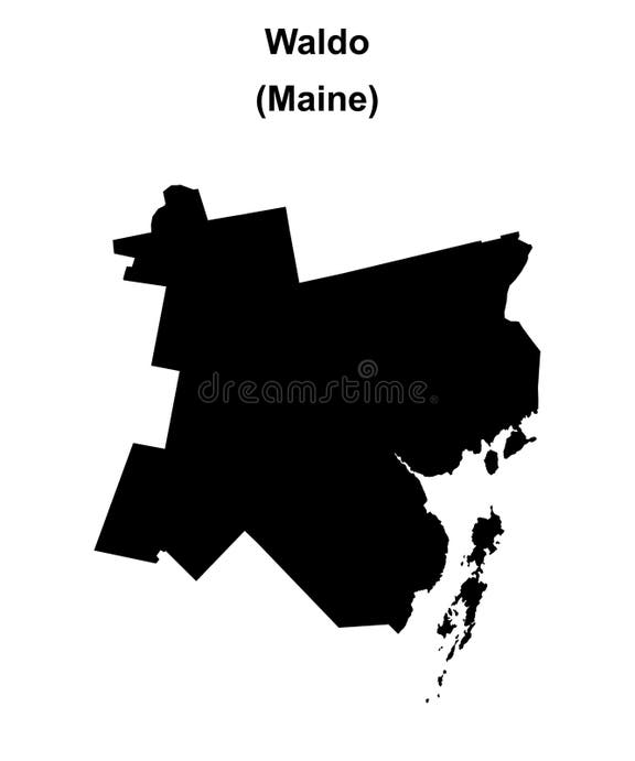 Waldo outline map stock vector. Illustration of tourism - 361606557