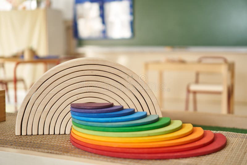 Waldorf Rainbow and Semicircle Toy Stock Image - Image of montessori ...