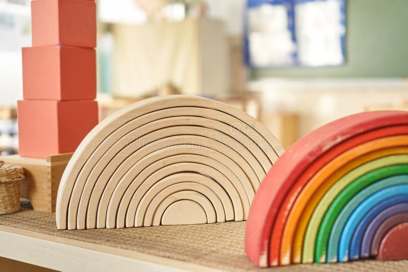 Waldorf Rainbow and Semicircle Toy Stock Photo - Image of order ...