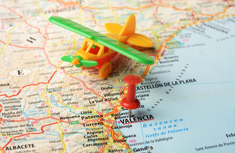 Walencja, Hiszpania mapa obraz stock. Obraz złożonej z hiszpania - 52573507