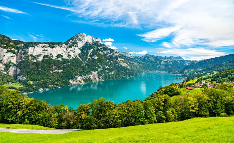 Walensee Lake in Murg, Switzerland Stock Photo - Image of travel ...