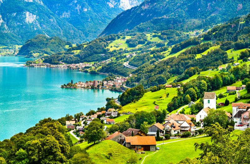 Walensee See in Der Schweiz Stockbild - Bild von feiertag, schönheit ...