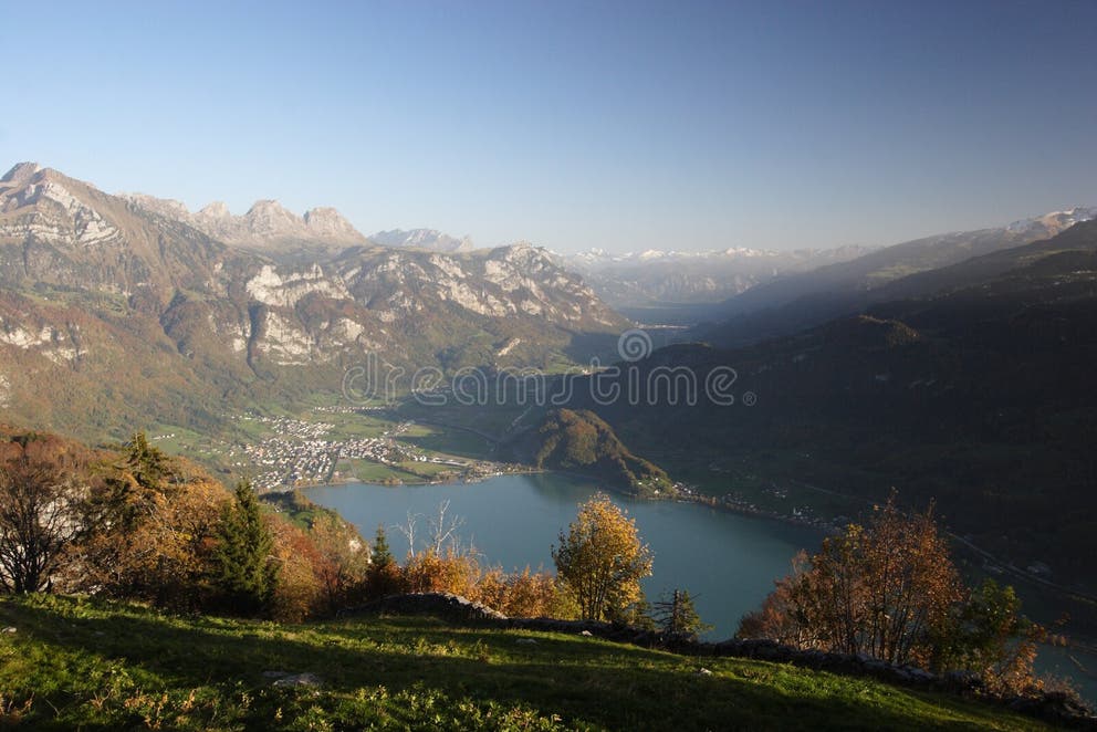 Walenstadt panorama stock photo. Image of walenstadt - 28522004
