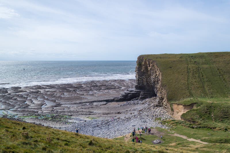 Coast with Beach and Monuments, Wales Stock Image - Image of grass ...