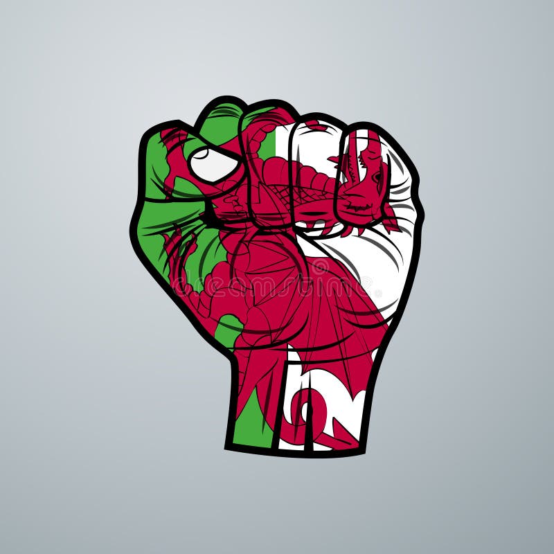 Wales Flag with Hand Design Stock Vector - Illustration of occupy ...
