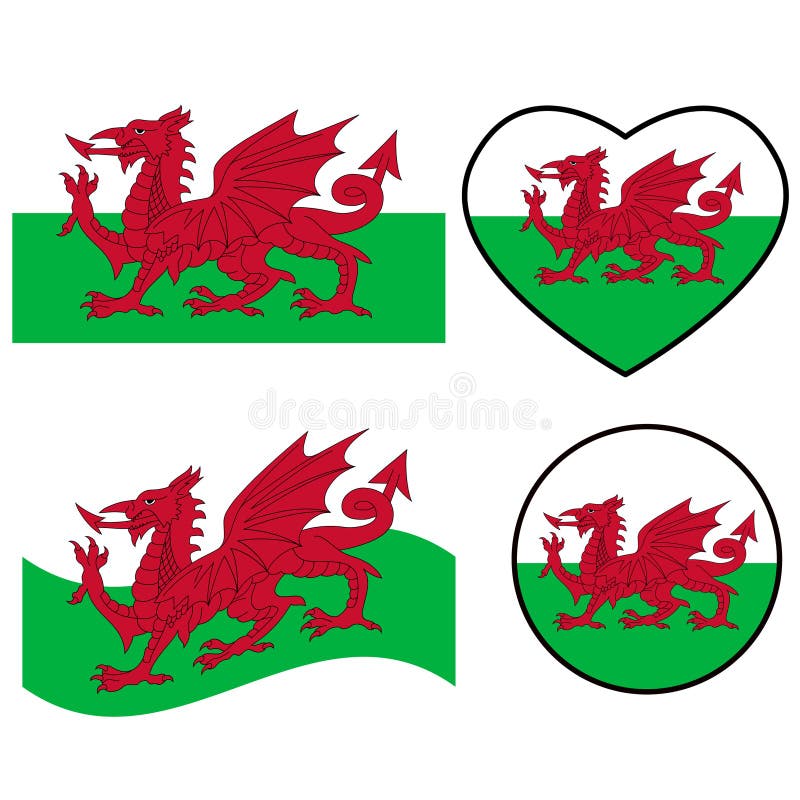 Wales Flag Icon. National Flag of Principality Wales. Flat Style.Wales ...