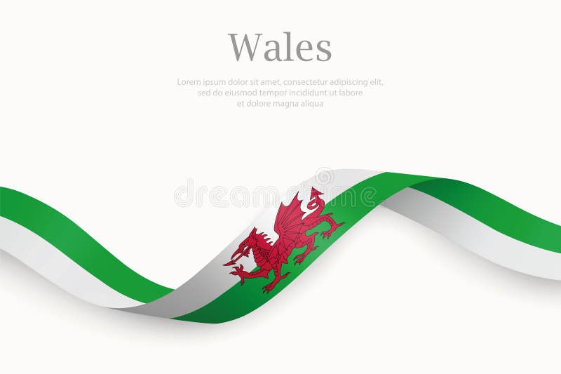 Wales Flag on Waving Ribbon Stock Vector - Illustration of vector ...