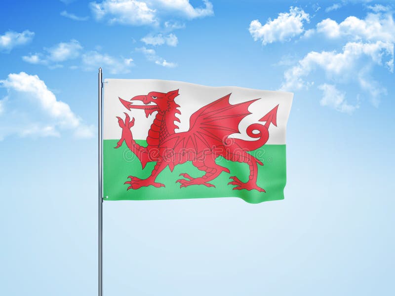 Wales Flag with Fabric Texture Stock Image - Image of horizontal ...