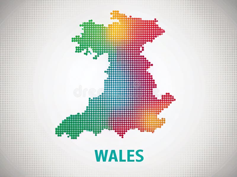 Wales Map Halftone Pattern Background Customizable Sizes for Versatile ...