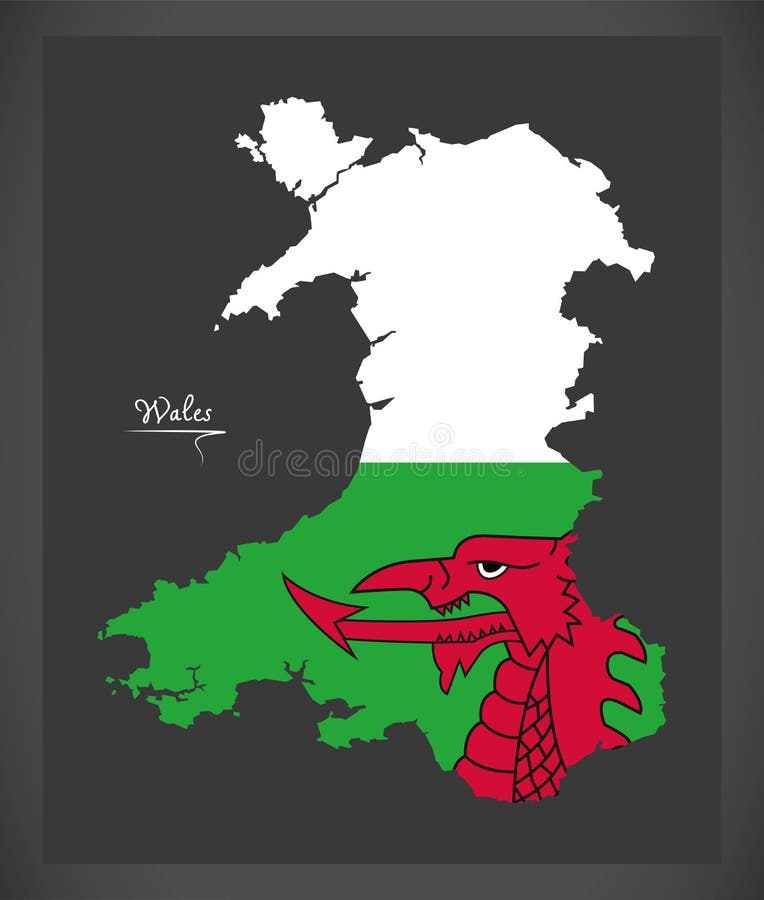 Wales map stock vector. Illustration of district, counties - 18719698